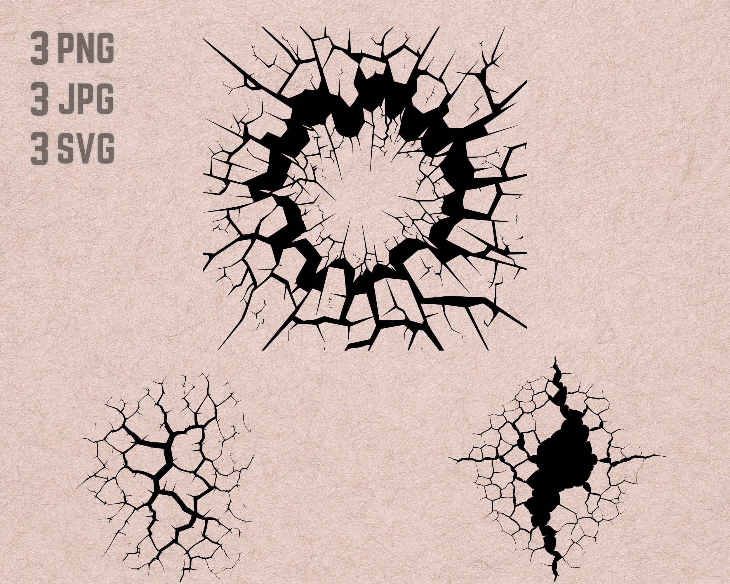 Cracked Wall SVG Designs, Crack Logo, Cracks Vector, Crack Prank PNG ...