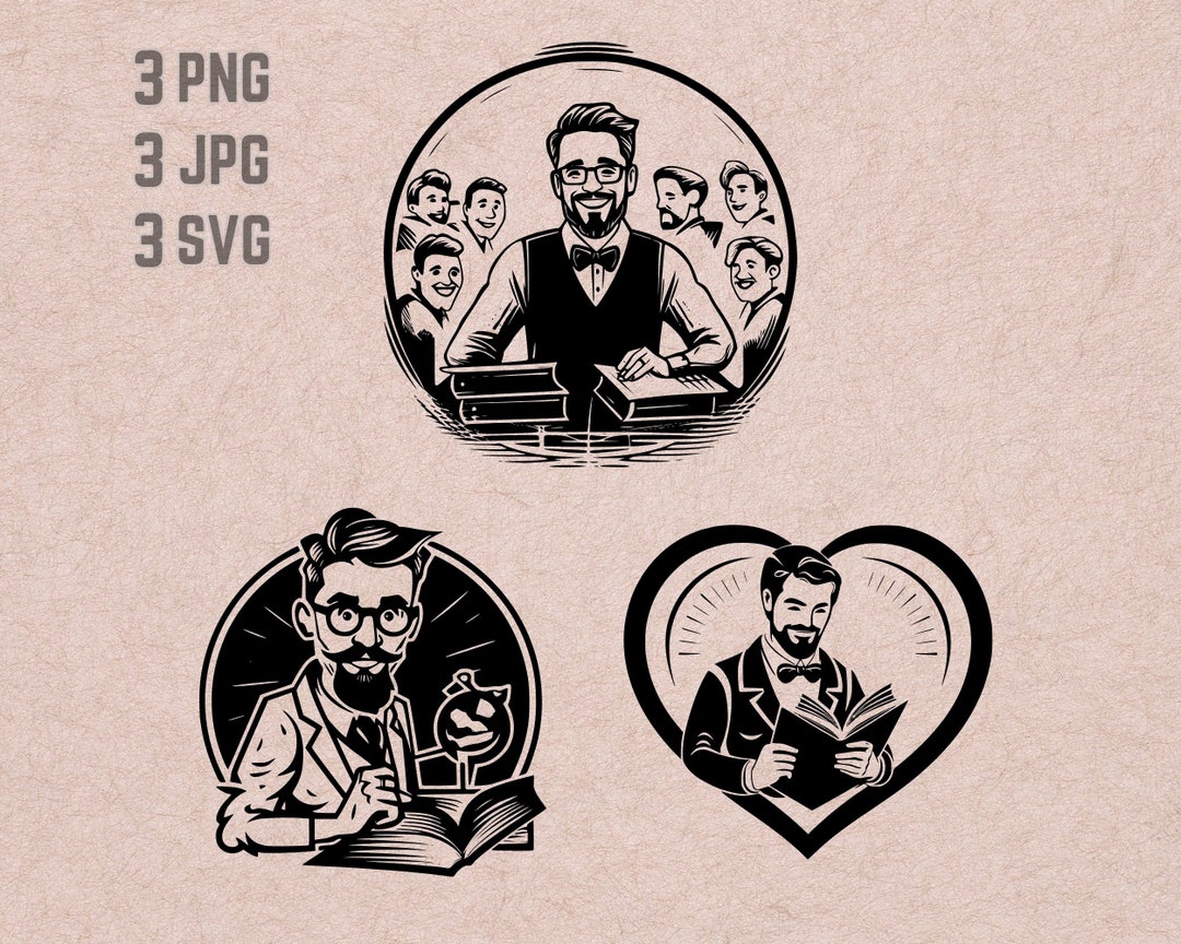 Teacher SVG Designs, Professor Logo, Tutor Vector, Gift for Teacher ...