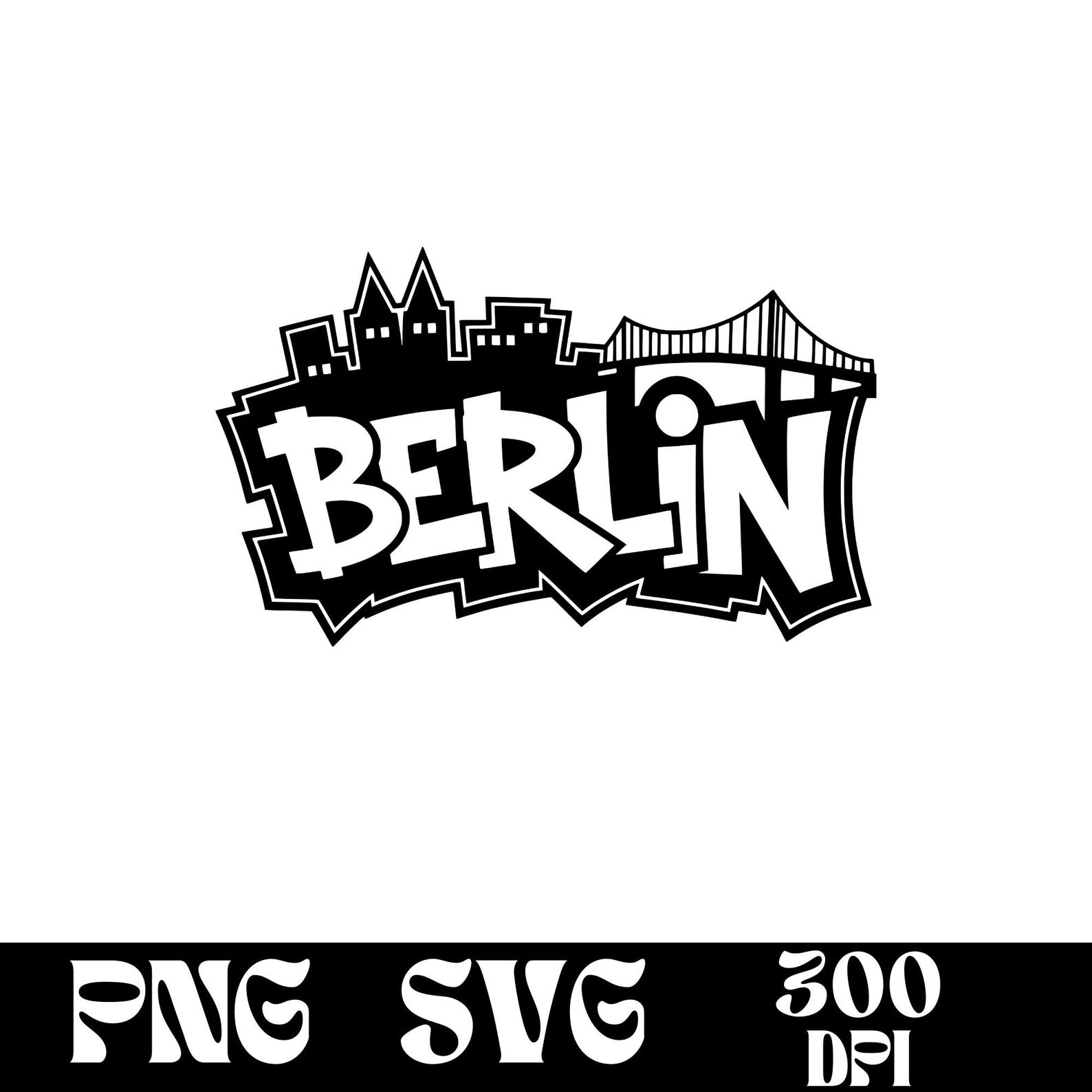Berlin Skyline SVG Design, Berlin Logo, Berlin Skyline Vector, Skyline ...