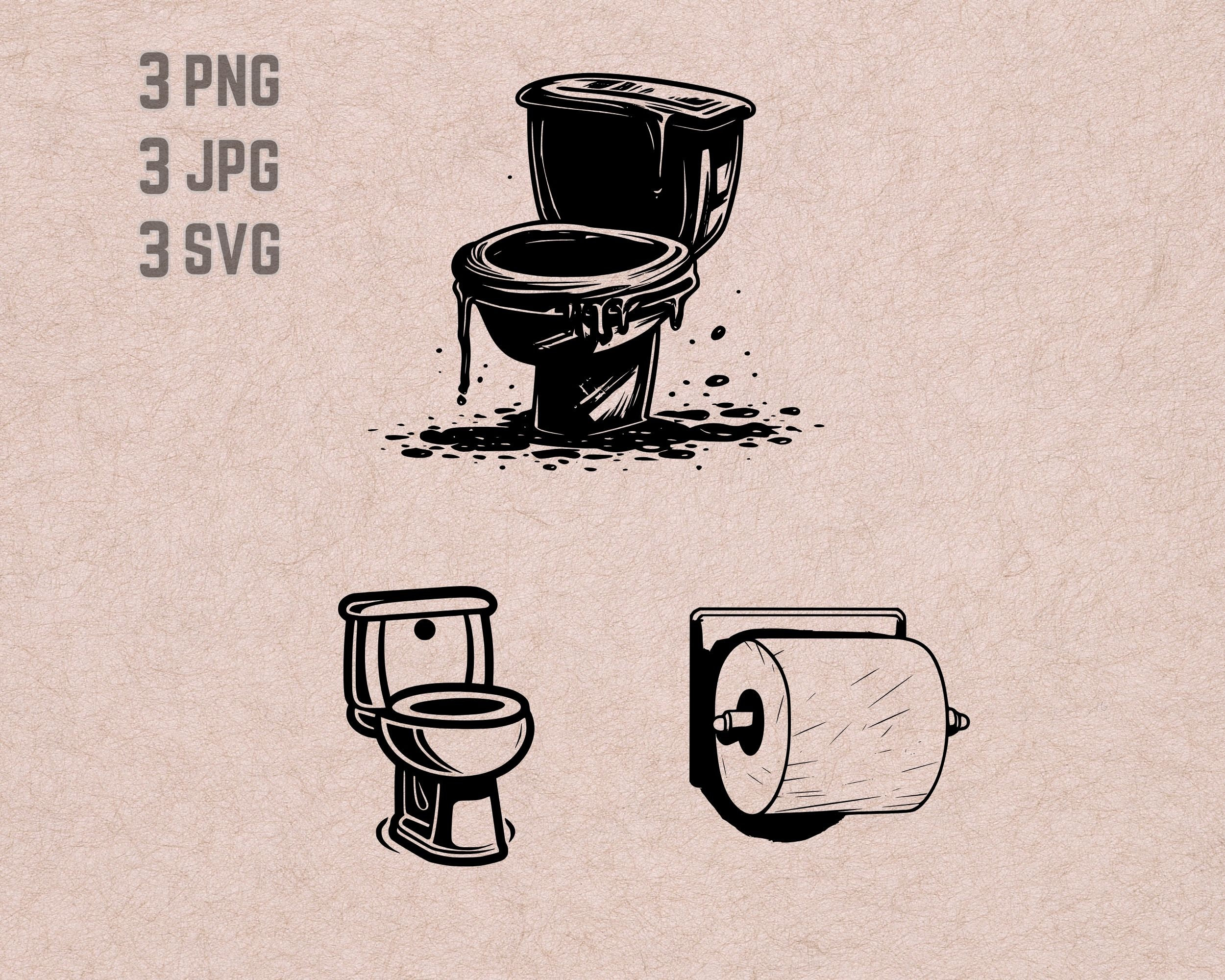 Toilet SVG Designs, Toilet Logo, Dirty Toilet Vector, Toilet Paper PNG ...