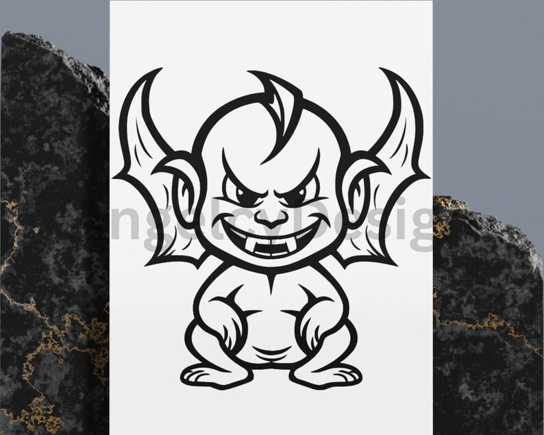 Cute Devil Baby SVG Designs, Devil Vector, Cute Baby PNG, Demon Baby ...