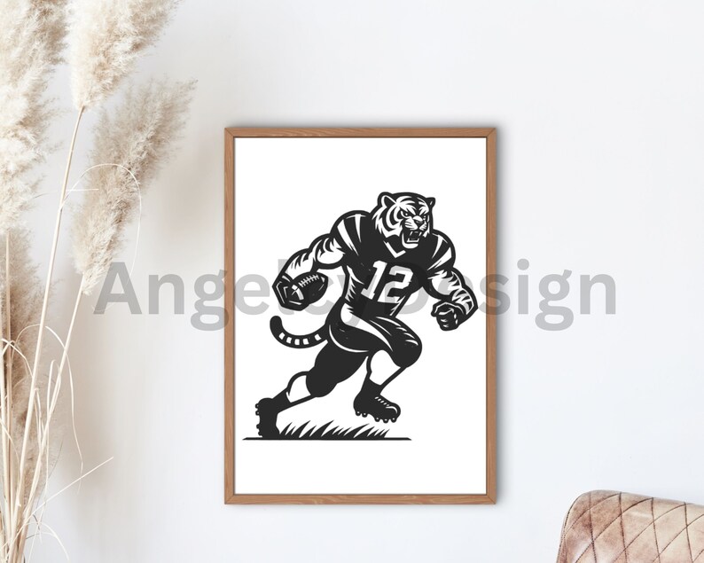 Animals Football Players SVG Designs, Football Mascot Logo, Bear Vector ...