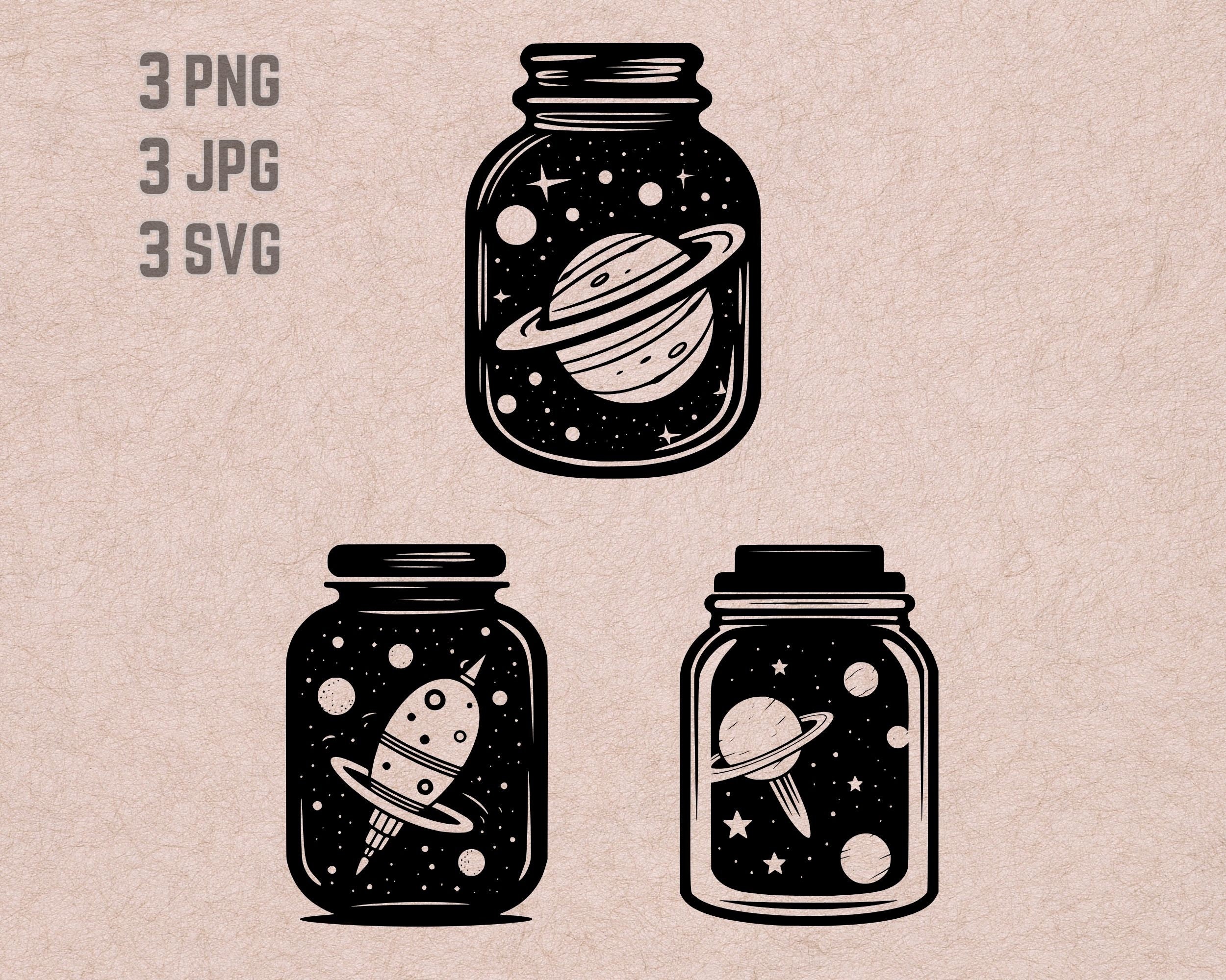 Space Svg Designs, Space Scenery Logo, Space in a Jar PNG, Space Bundle ...