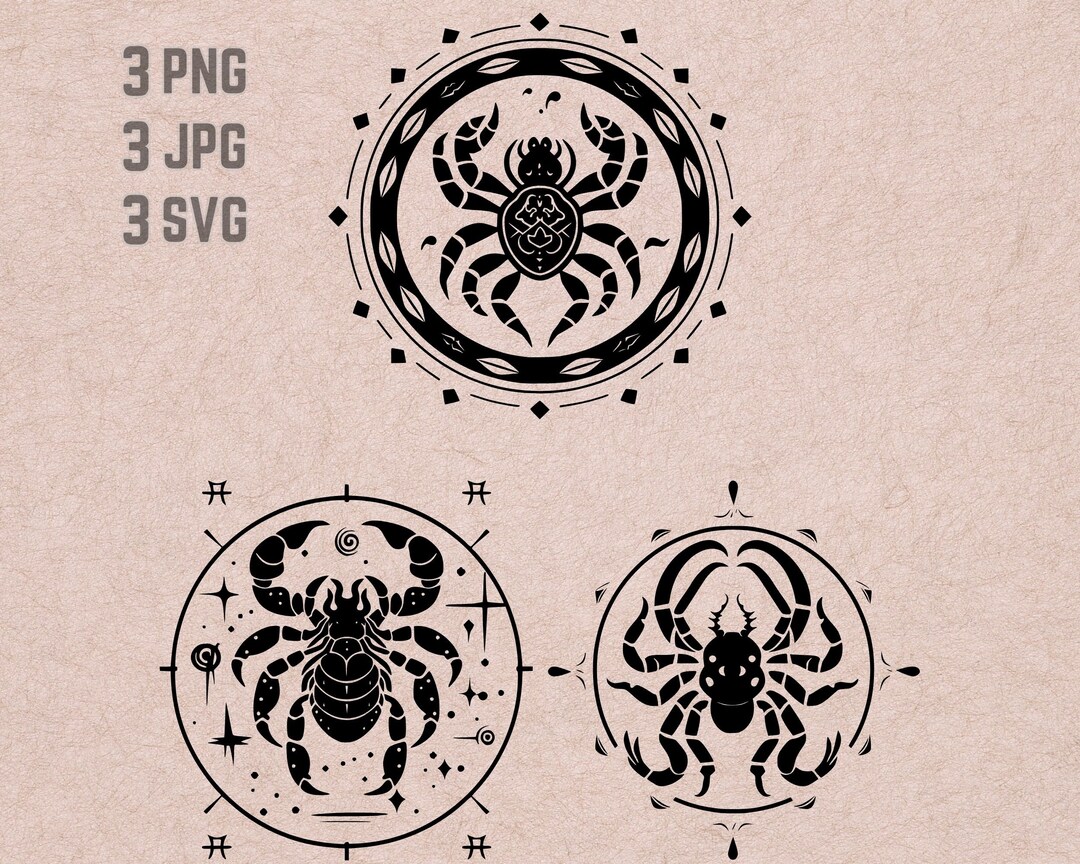Scorpio Zodiac Sign Svg Designs, Scorpio Logo, Zodiac Sign PNG, Zodiac ...