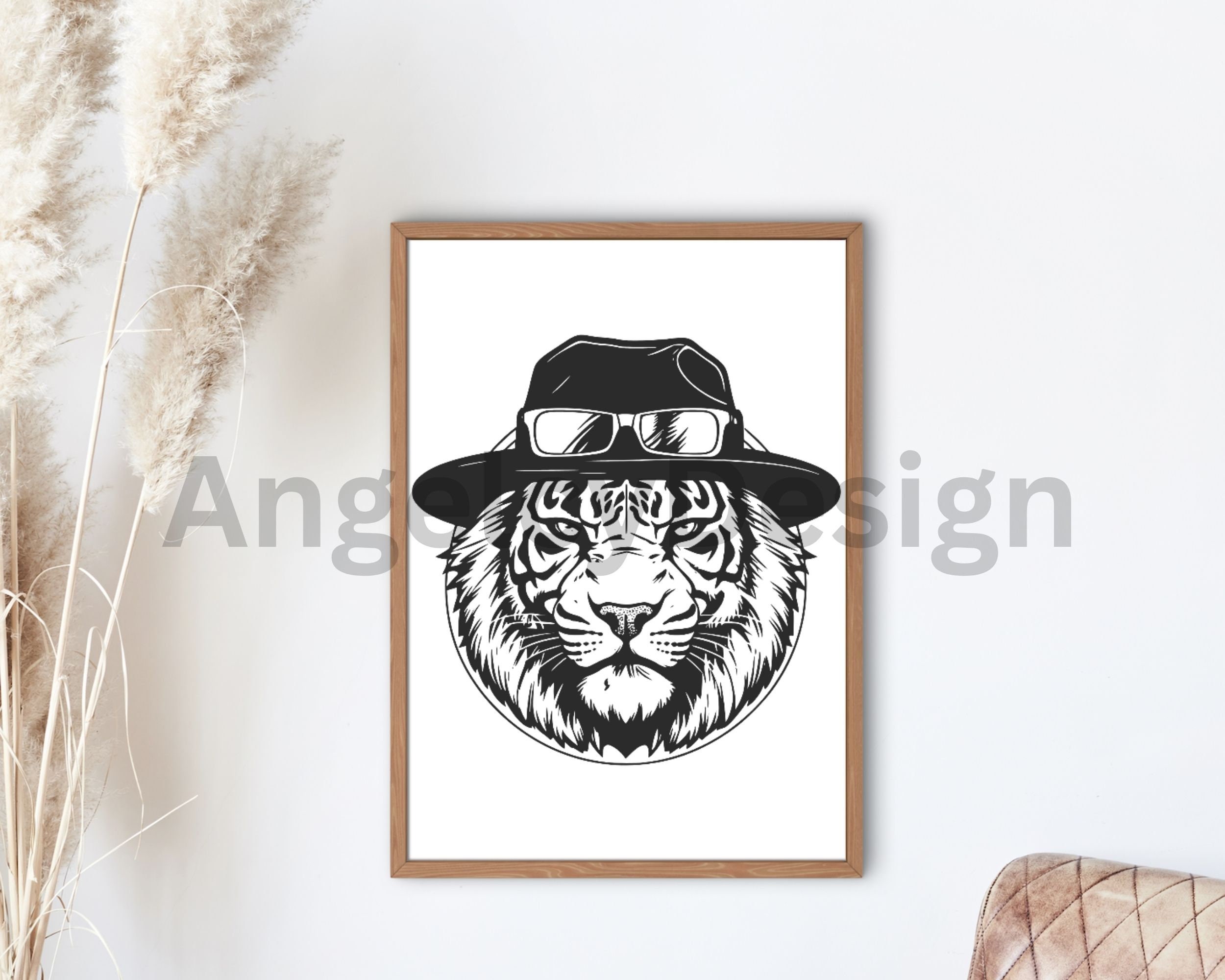 Tiger Head With Sunglasses SVG Designs, Tiger Logo, Cool Tiger Vector ...