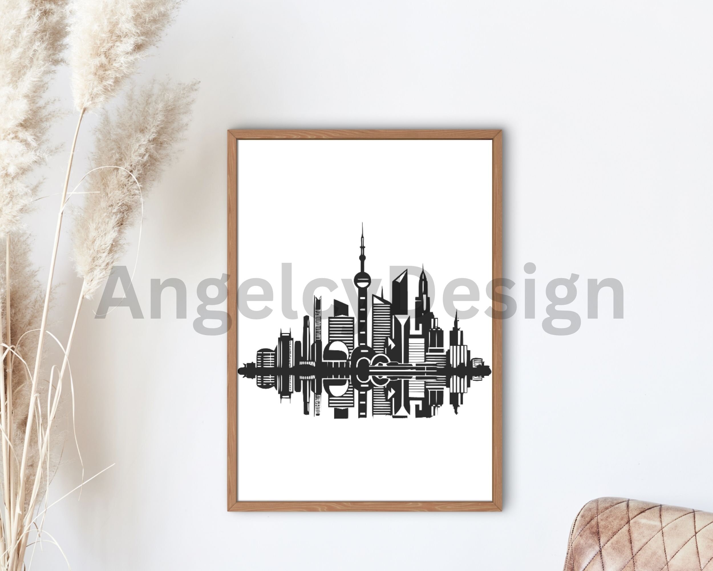 Shanghai Skyline SVG Designs, Shanghai Logo, Shanghai Skyline Vector ...