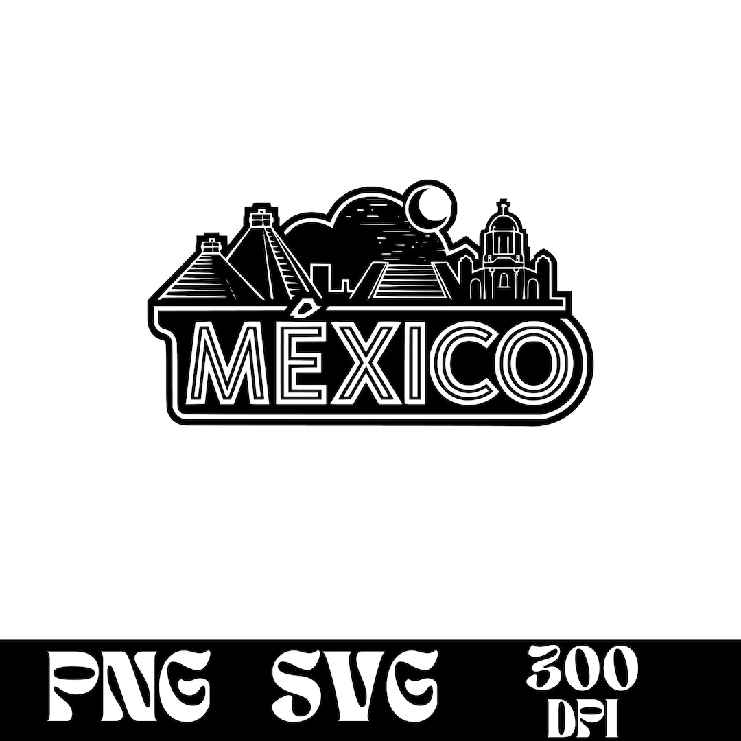 Mexico SVG Design, Mexico Logo, Cancun Vector, Maya Pyramid Png, Mexico ...