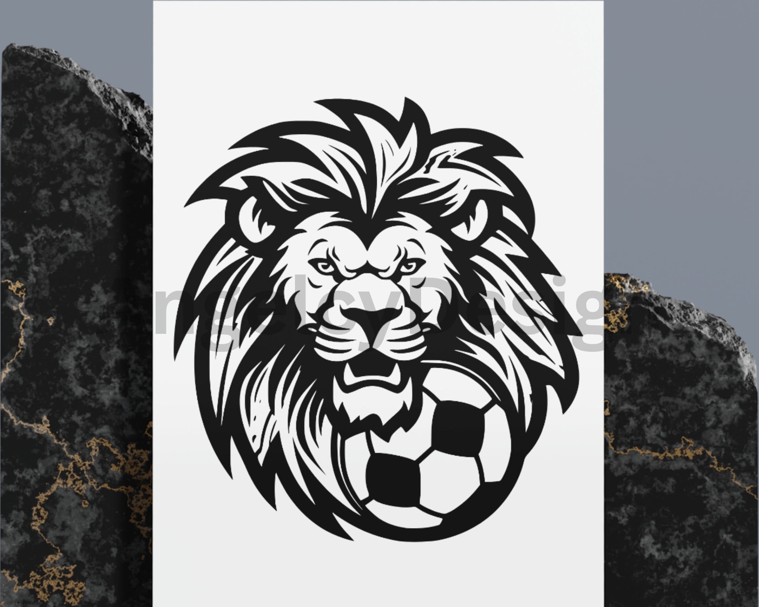 Lion Football Soccer Basketball Logo SVG Designs, Sports Logo, Lion ...