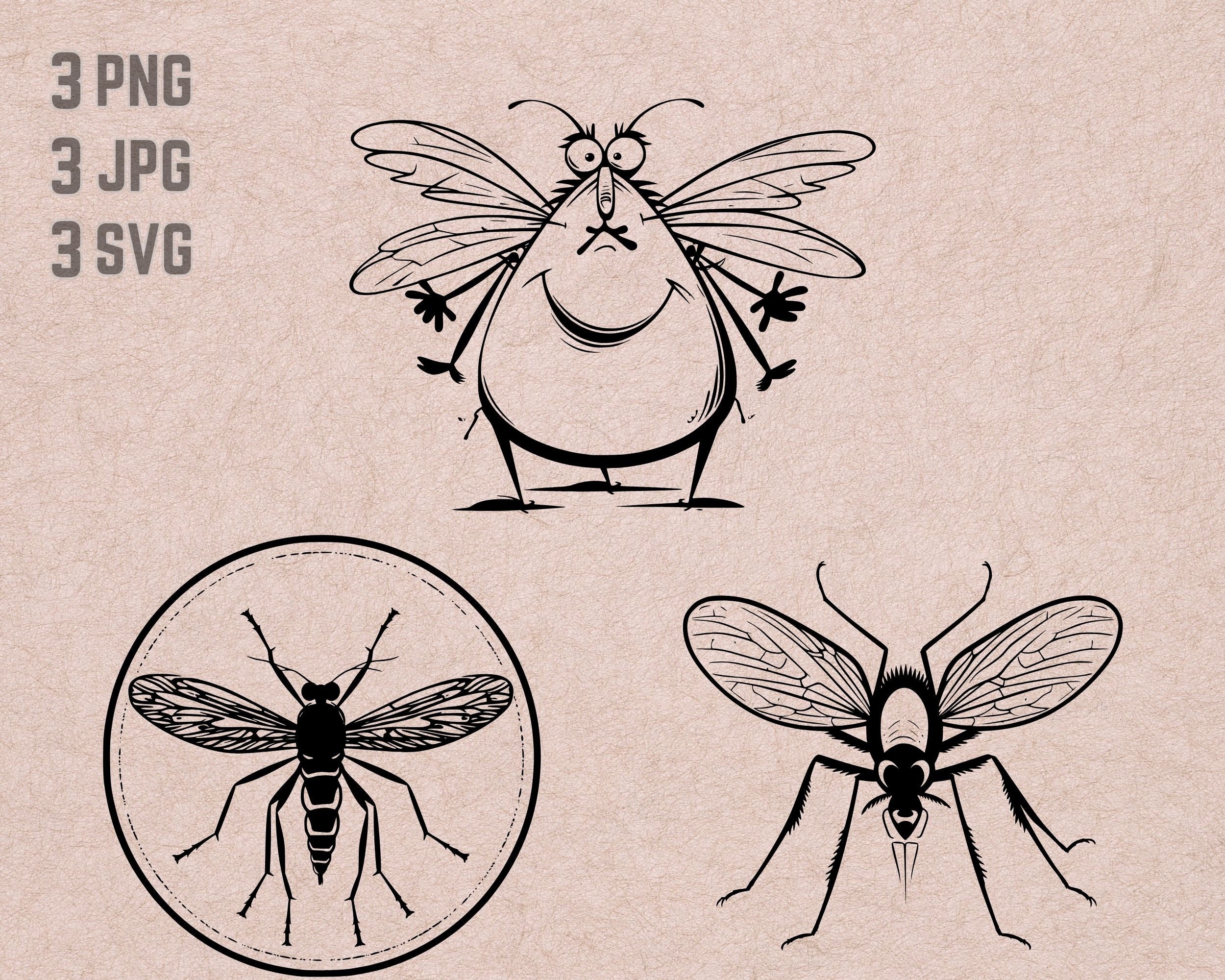 Mosquito SVG Designs, Mosquito Logo, Big Mosquito Vector, Mosquitoes ...