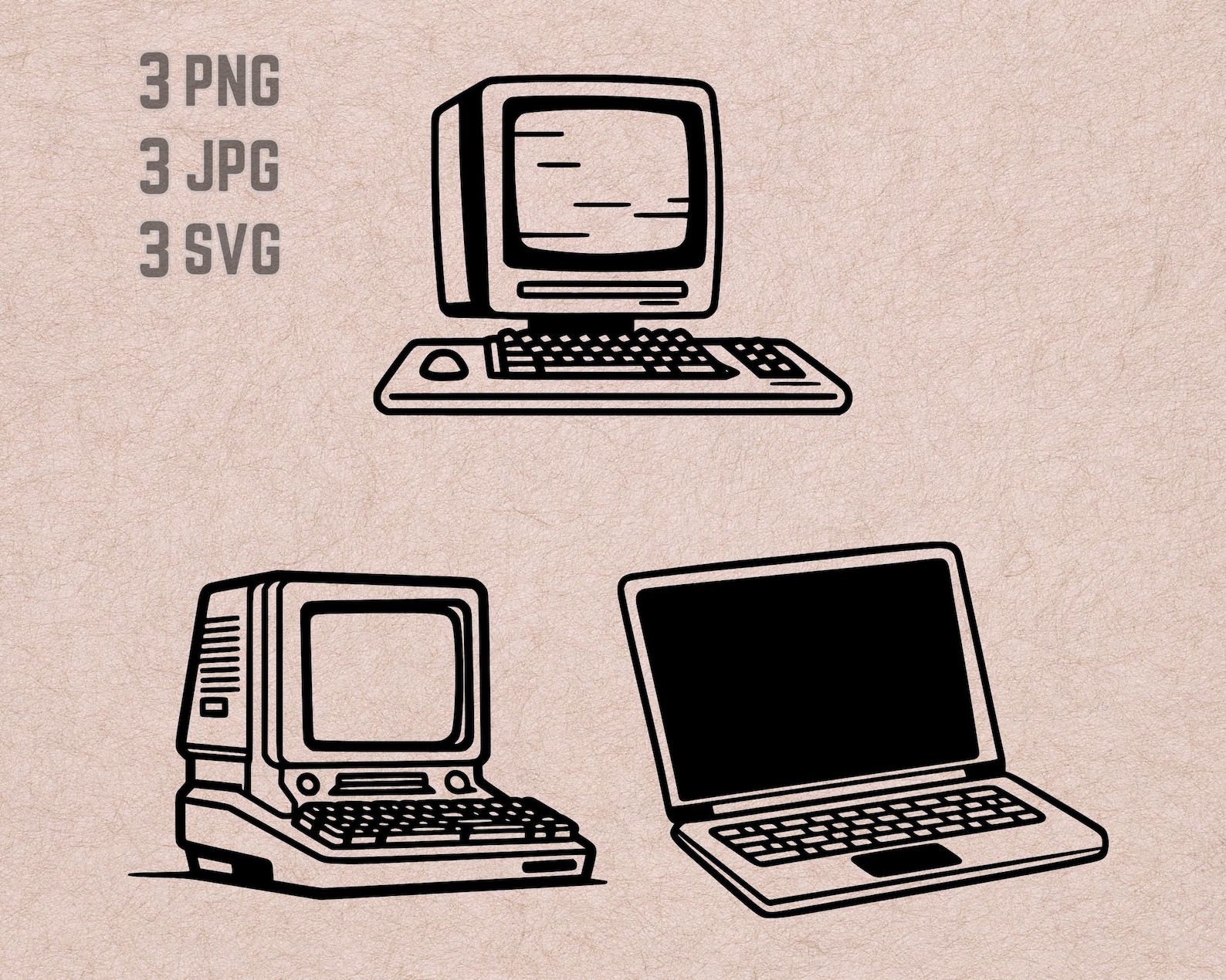 Computer SVG Designs, PC Logo, Laptop Vector, Old School Computer PNG ...