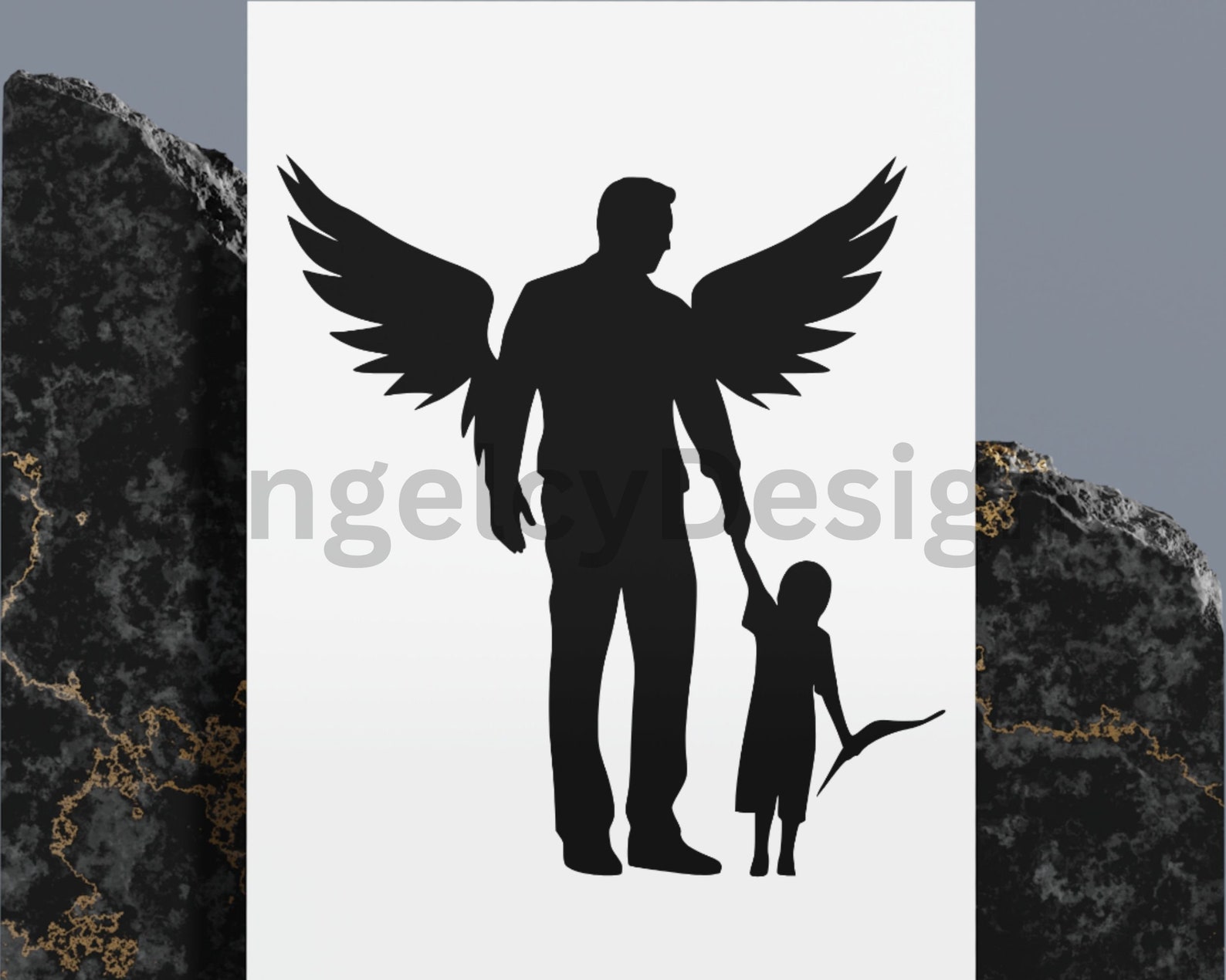 Guardian Angel Dad SVG Designs, Memorial Vector, Father PNG, Dad Love ...