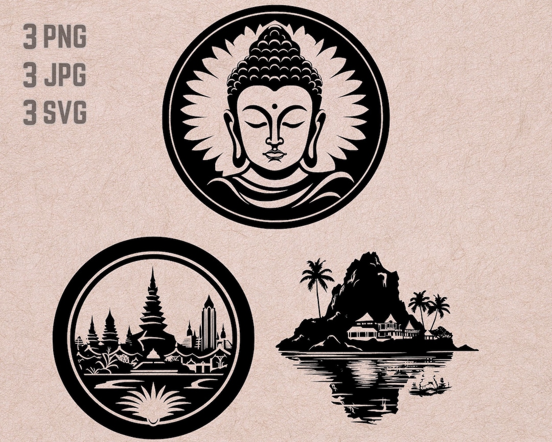 Thailand SVG Designs, Thailand Logo, Buddha Vector, Thai Islands Png ...