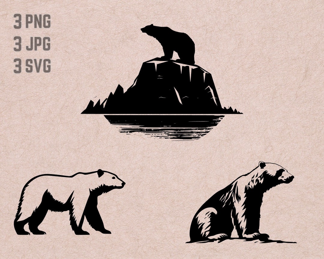 Polar Bear Svg Designs, Bear Logo Vector, North Pole PNG, Arctic Bundle ...