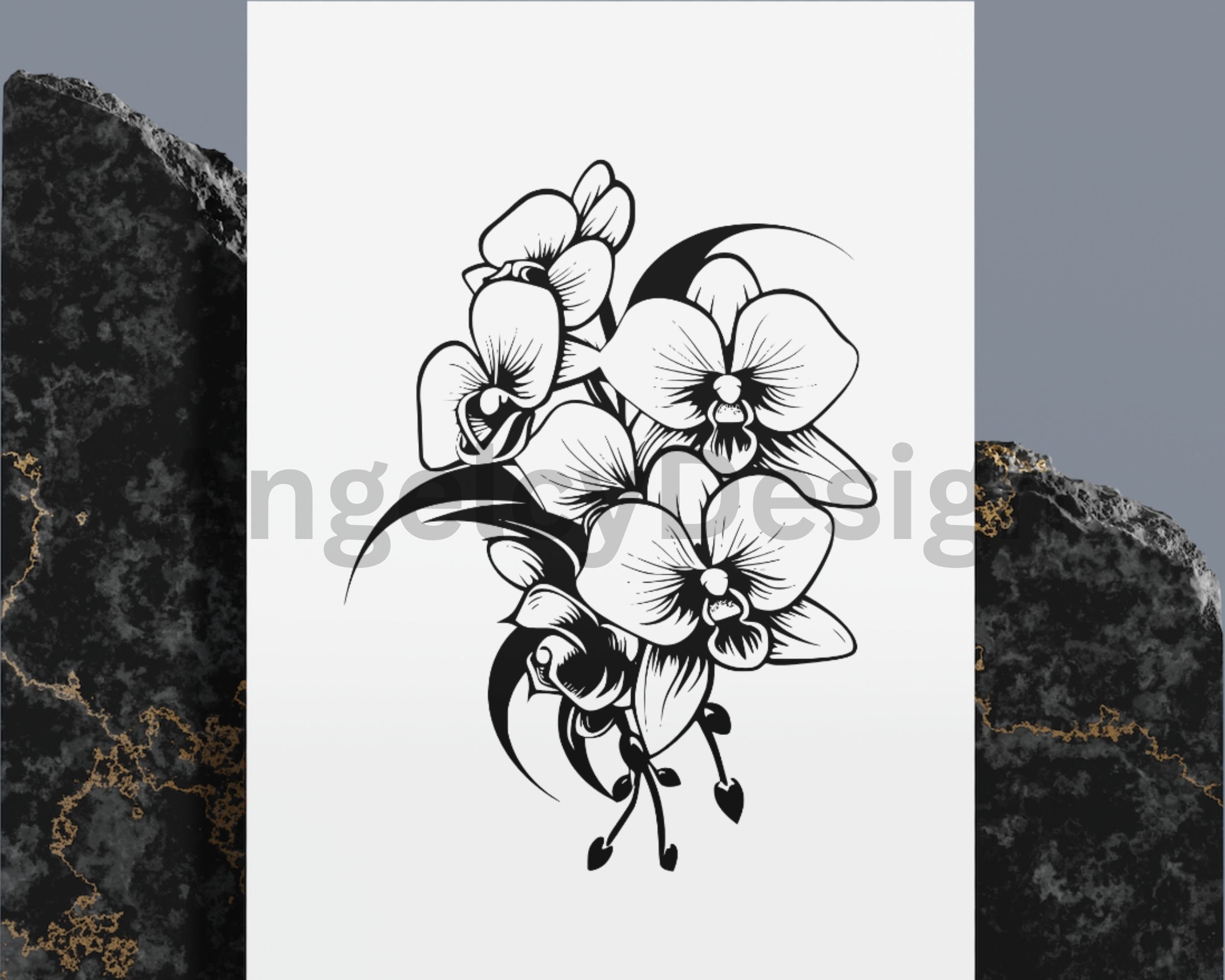 Orchid SVG Designs, Orchid Logo, Flower Vector, Orchid Bouquet Png ...