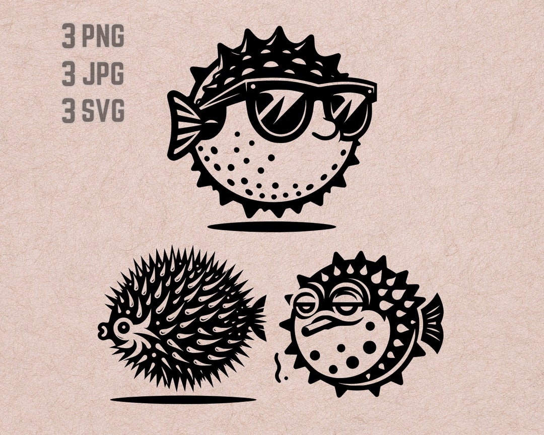 Puffer Fish Svg Designs, Puffer Fish Logo Vector, Stoned Puffer PNG ...