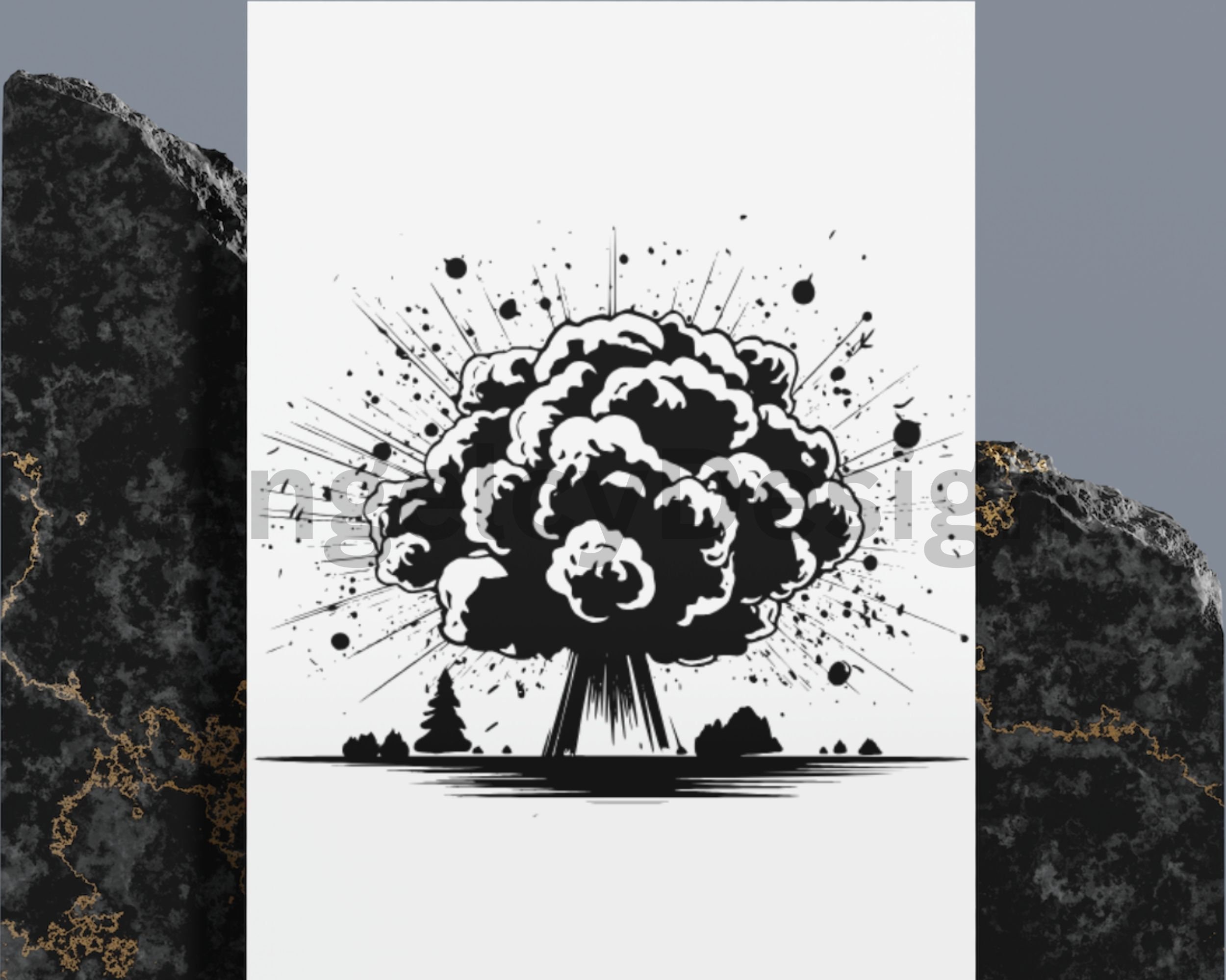 Explosion SVG Designs, Explosion Logo, Disaster Vector, Explosion ...