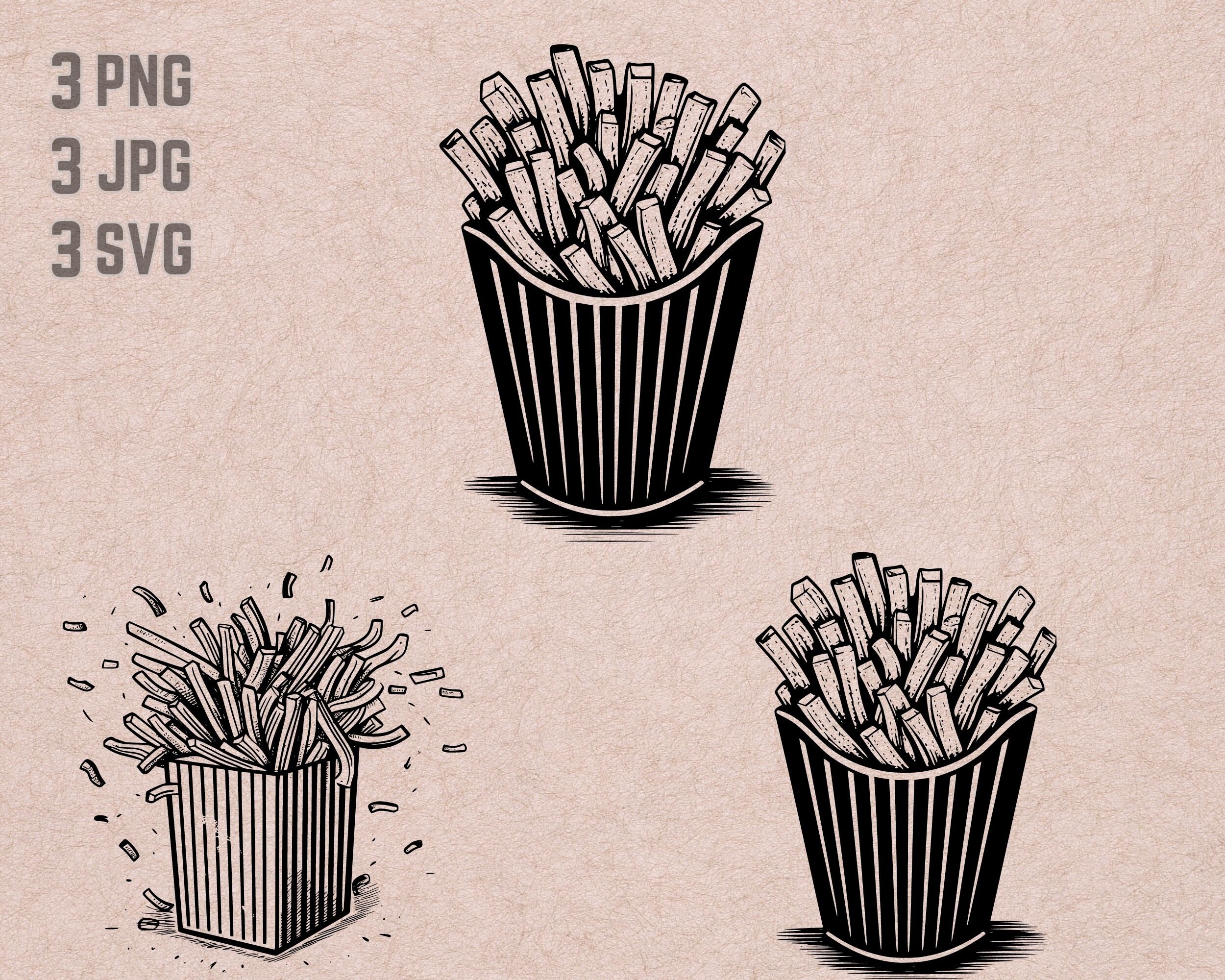 Diseños SVG de papas fritas, vector de papas fritas, PNG de comida ...