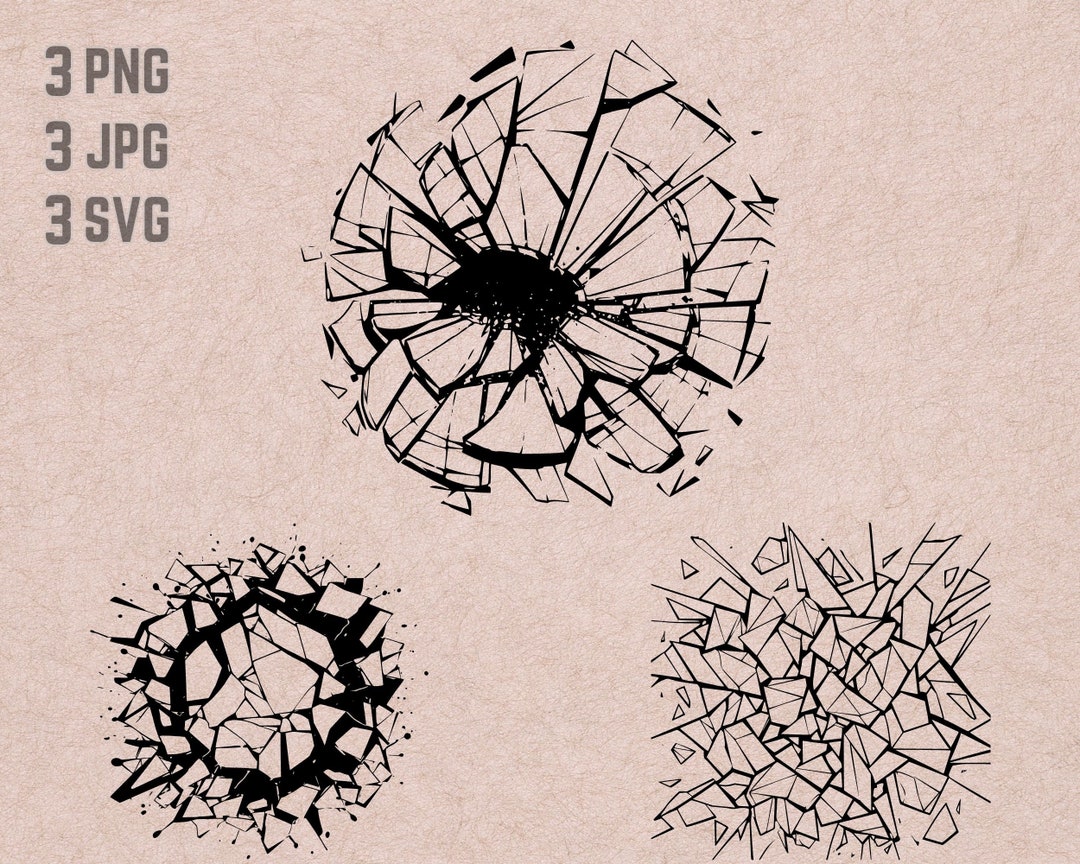 Broken Glass Prank SVG Designs, Shuttered Glass Logo, Glass Vector ...