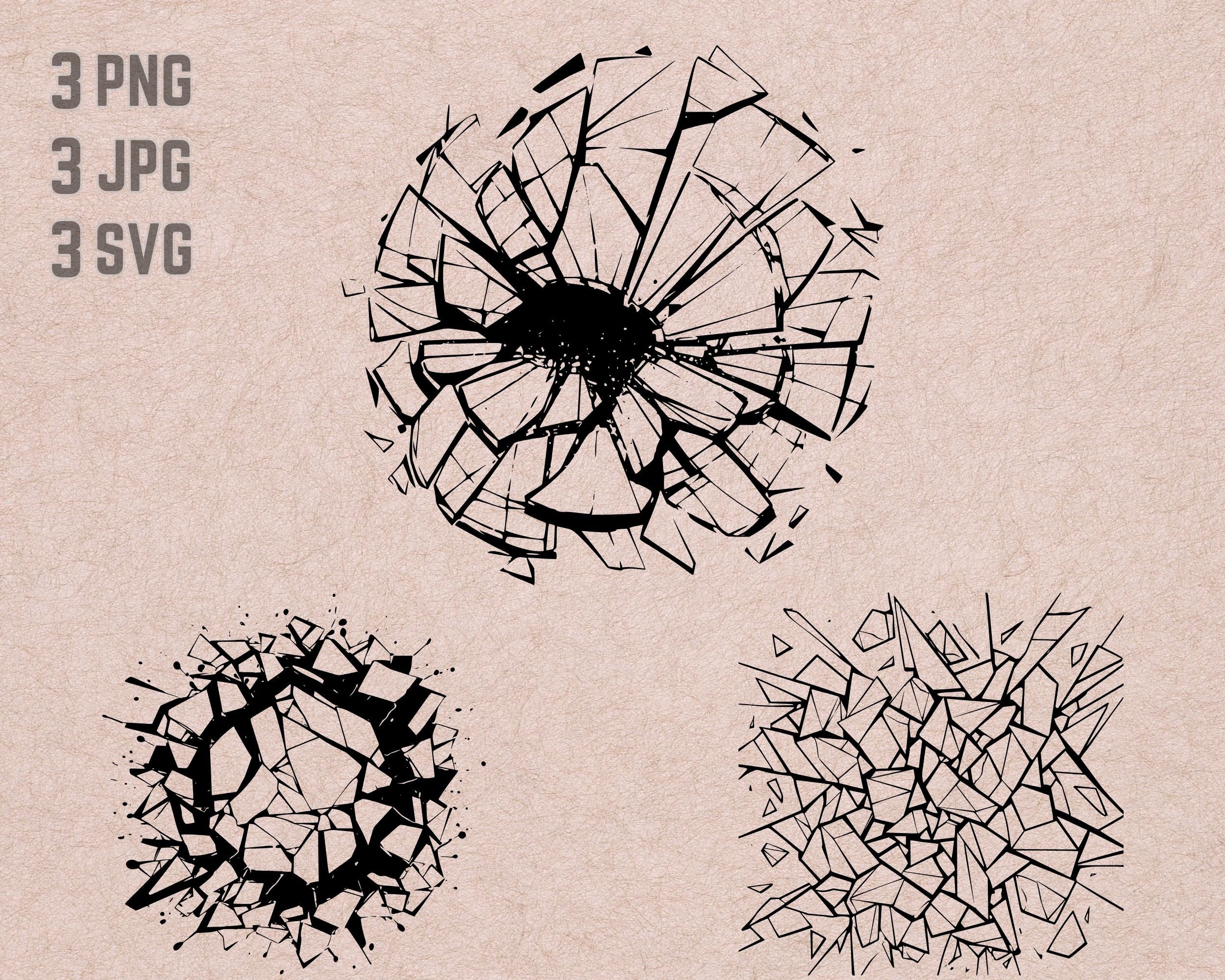 Broken Glass Prank SVG Designs, Shuttered Glass Logo, Glass Vector ...