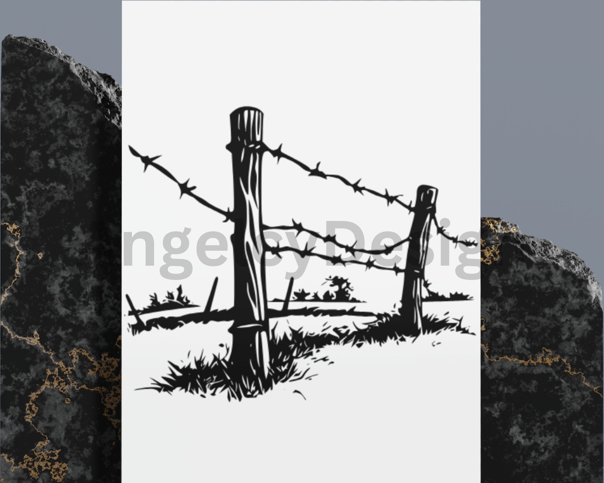 Fence SVG Designs, Fence Logo, Barb Wire Vector, Wire PNG, Fence Bundle ...