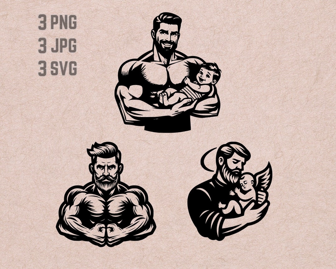 Super Dad SVG Designs, Fathers Day Logo, Strong Dad Vector, Caring ...