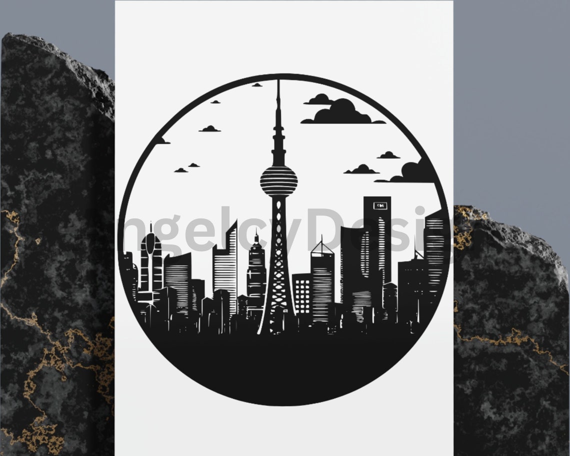 Tokyo Skyline SVG Designs, Tokyo Logo, Tokyo Skyline Vector, Skyline ...