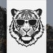 Tiger Head With Sunglasses SVG Designs, Tiger Logo, Cool Tiger Vector ...