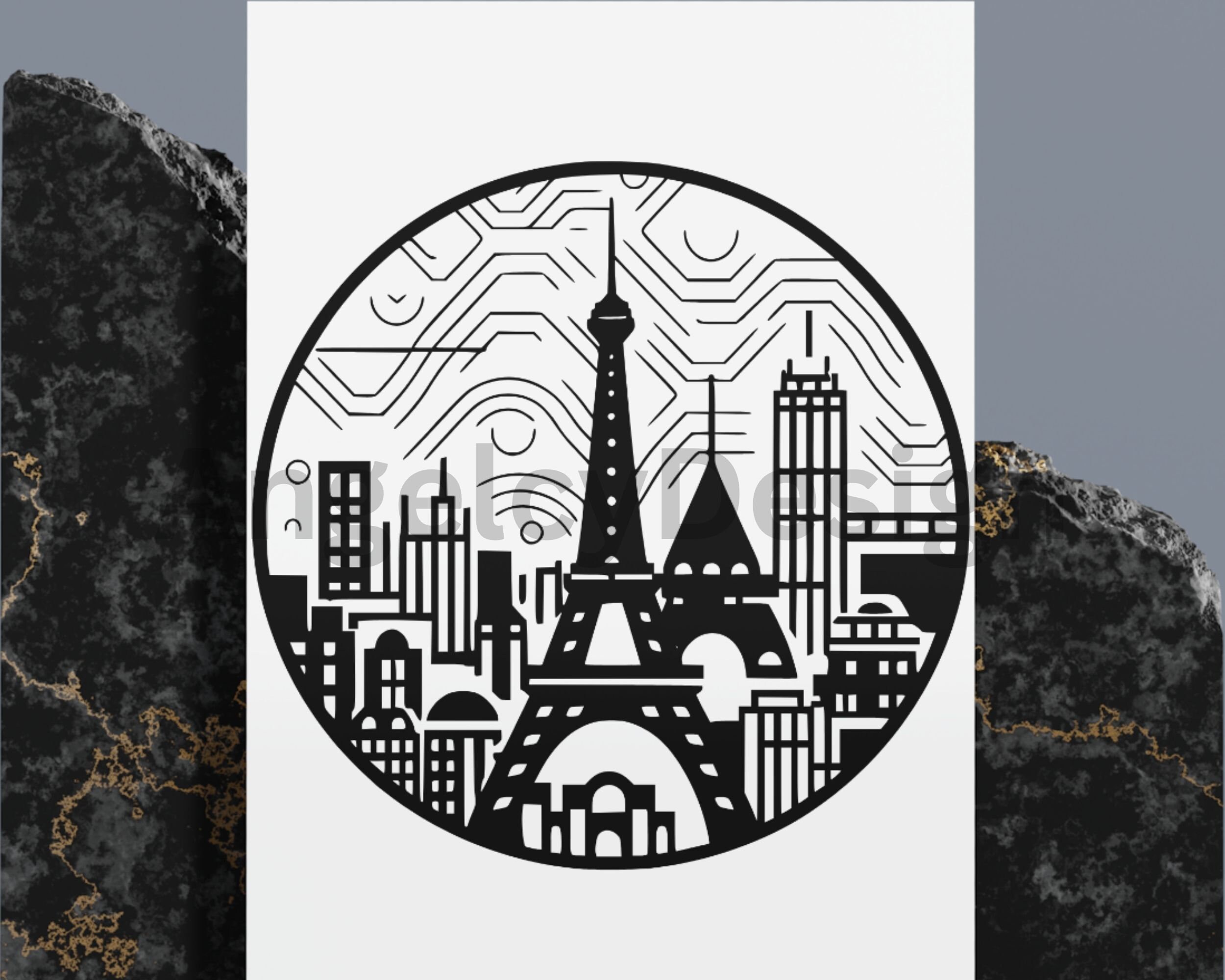 Paris Skyline SVG Designs, Paris Logo, Paris Skyline Vector, Skyline ...