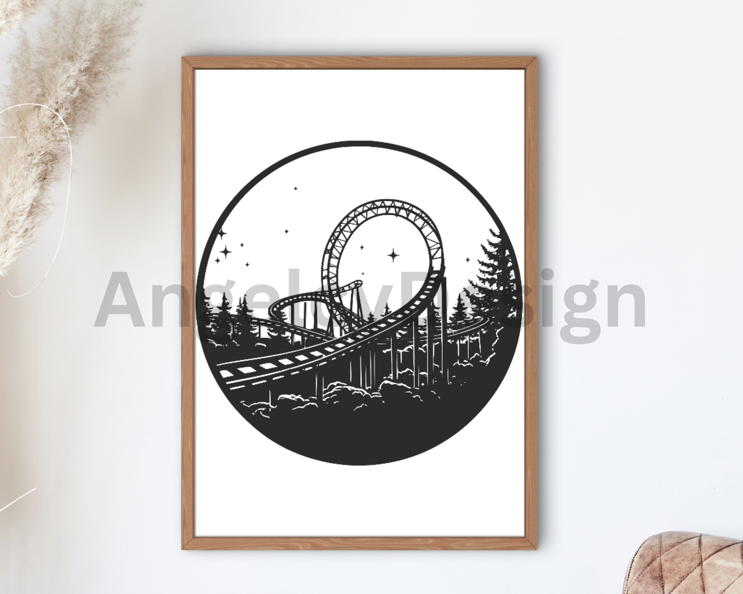 Amusement Park Svg Designs, Theme Park Logo Vector, Roller Coaster PNG ...