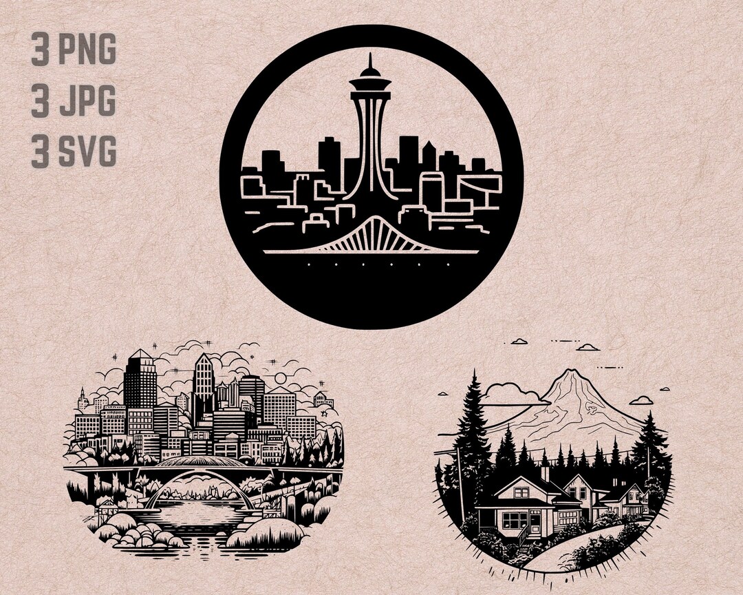Portland Skyline SVG Designs, Portland Logo, Portland Skyline Vector ...
