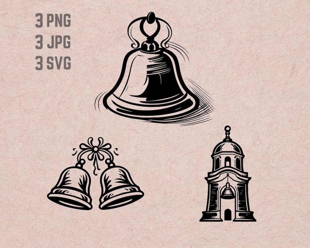 Bell SVG Designs, Bell Logo, Bell Tower Vector, Jingle Bells PNG, Bell ...