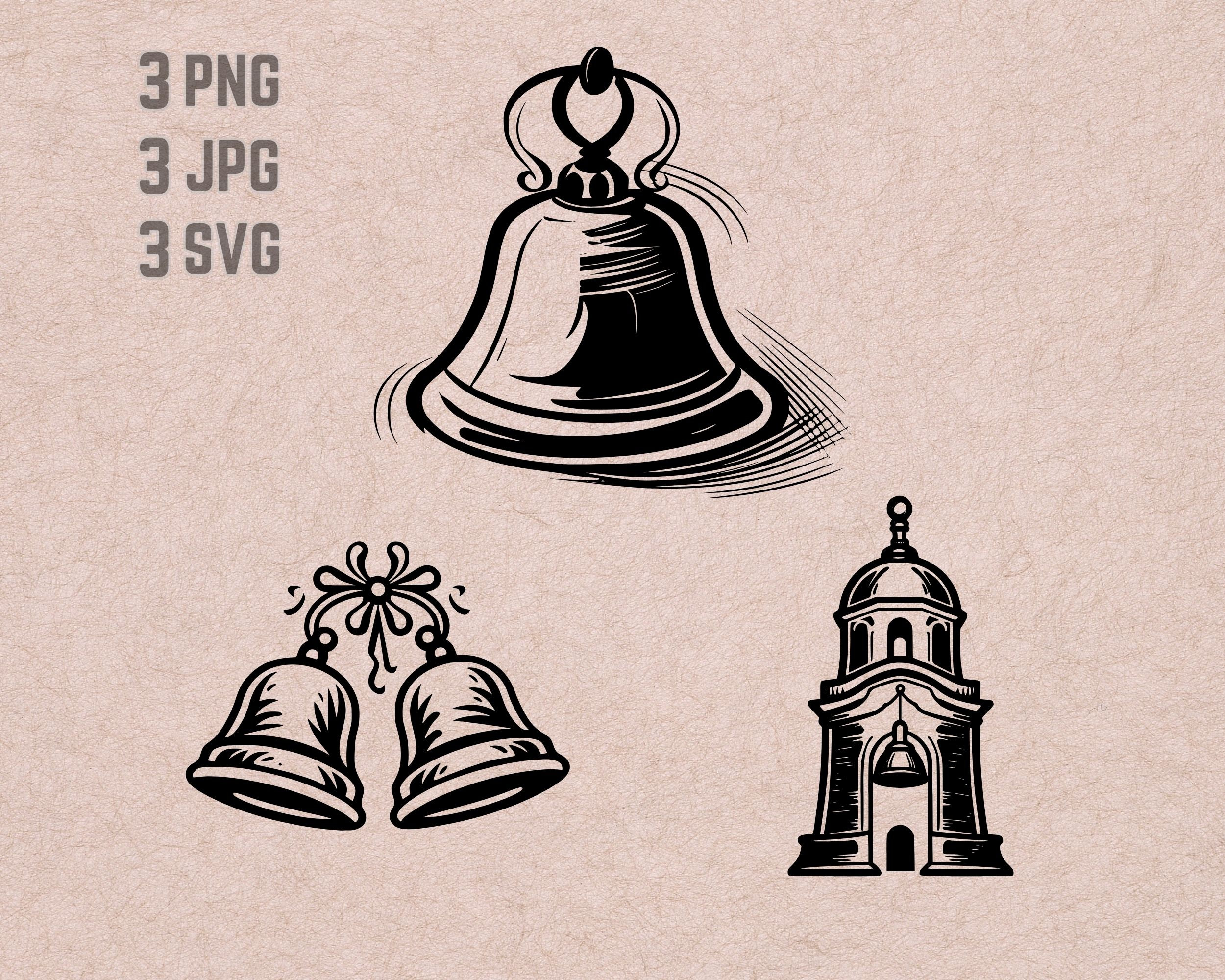 Bell SVG Designs, Bell Logo, Bell Tower Vector, Jingle Bells PNG, Bell ...