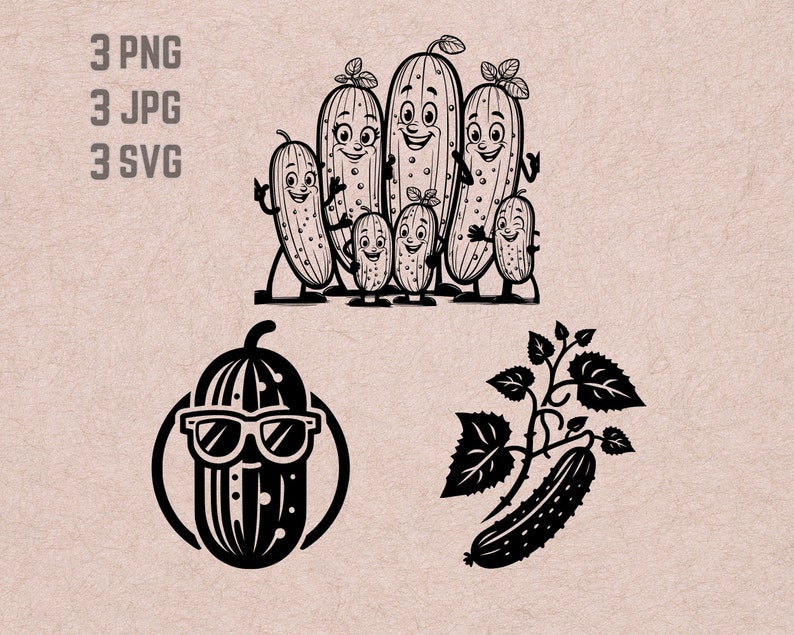 Cucumber Svg Designs, Cucumber Logo, Salad Vector, Vegan Clipart ...