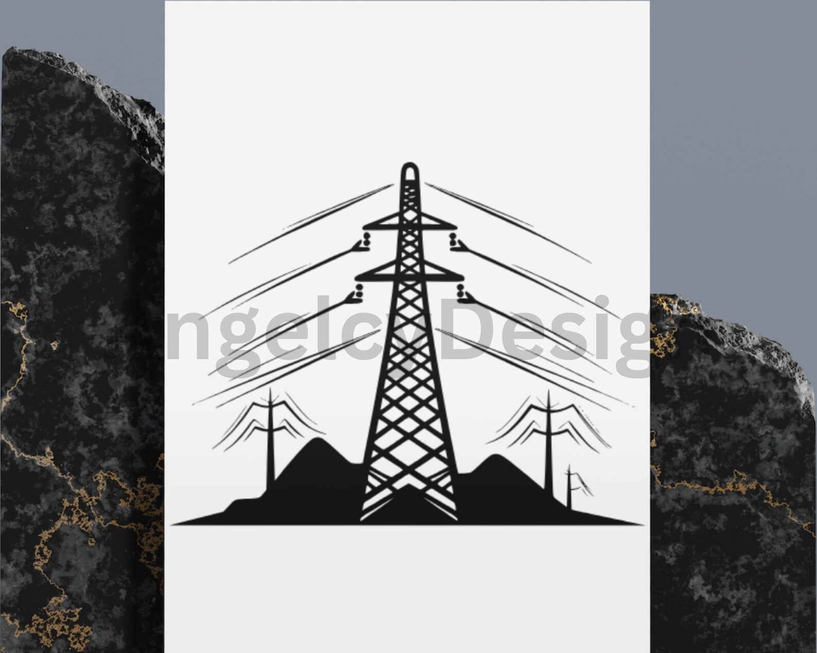 High Voltage SVG Designs, Power Liens Logo, Electricity Vector, Power ...
