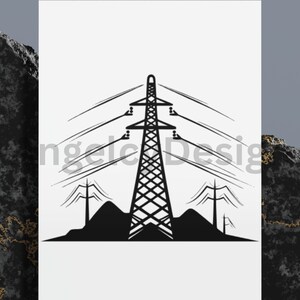 High Voltage SVG Designs, Power Liens Logo, Electricity Vector, Power ...
