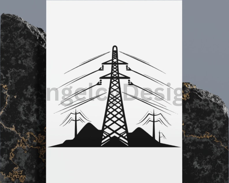 High Voltage SVG Designs, Power Liens Logo, Electricity Vector, Power ...