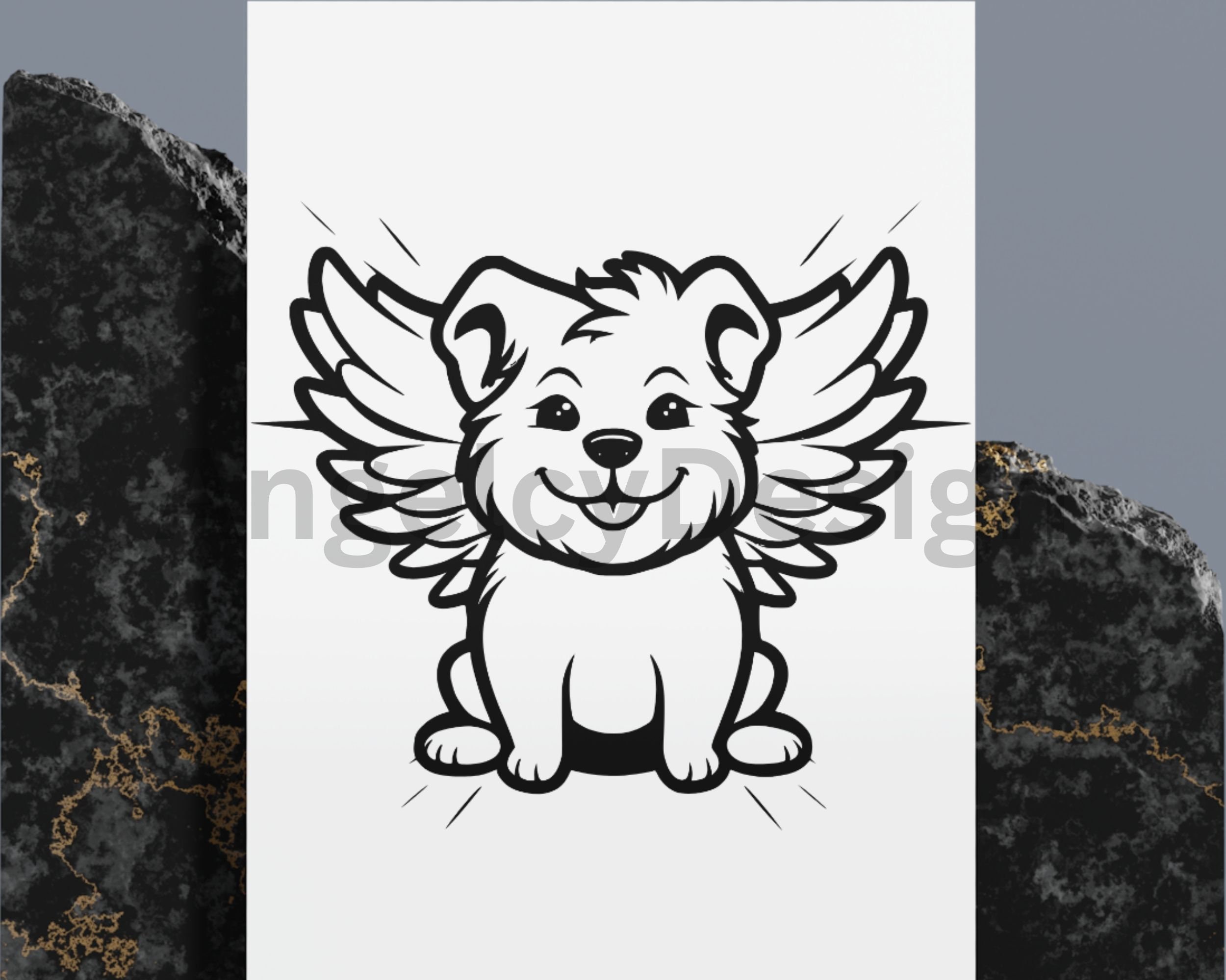 Guardian Angel Dog SVG Designs, Memorial Vector, Dog PNG, Dog Love ...