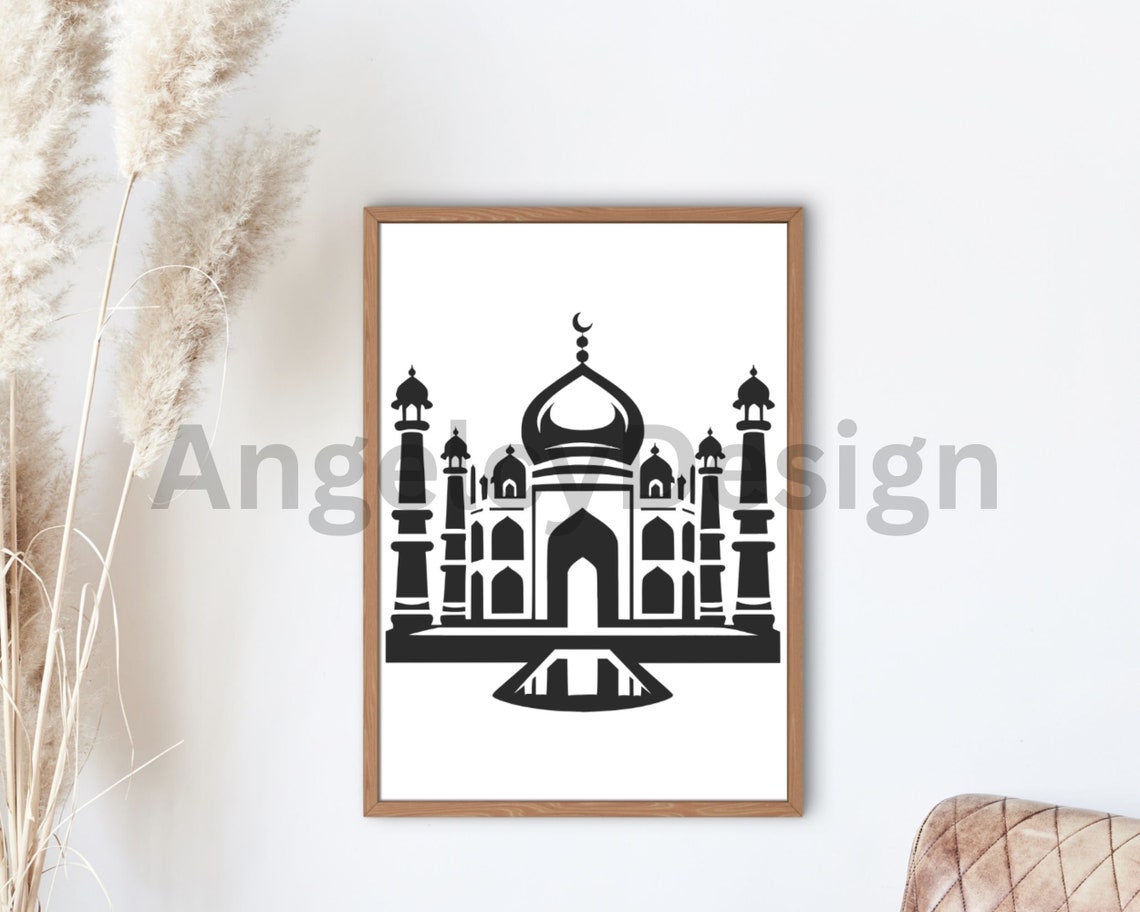 Taj Mahal SVG Designs, Taj Mahal Logo, Hindu Vector, Agra Png, Famous ...