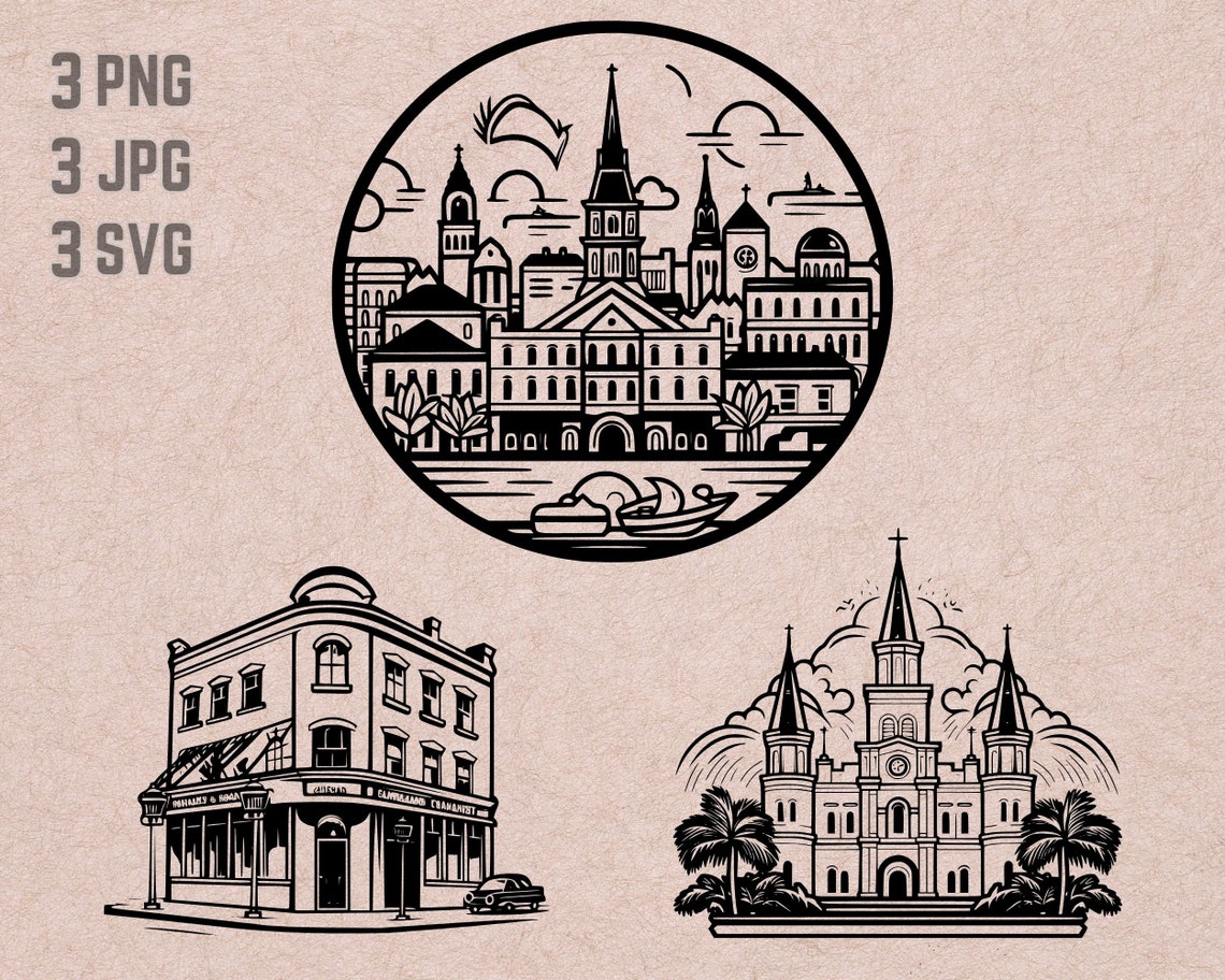 New Orleans Skyline SVG Designs, New Orleans Logo, New Orleans Skyline ...