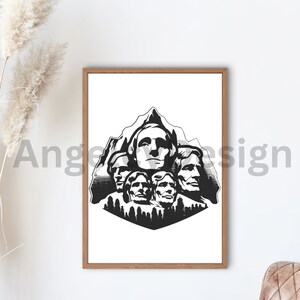 Mount Rushmore SVG Designs, Mount Rushmore Logo, USA Symbols Vector ...