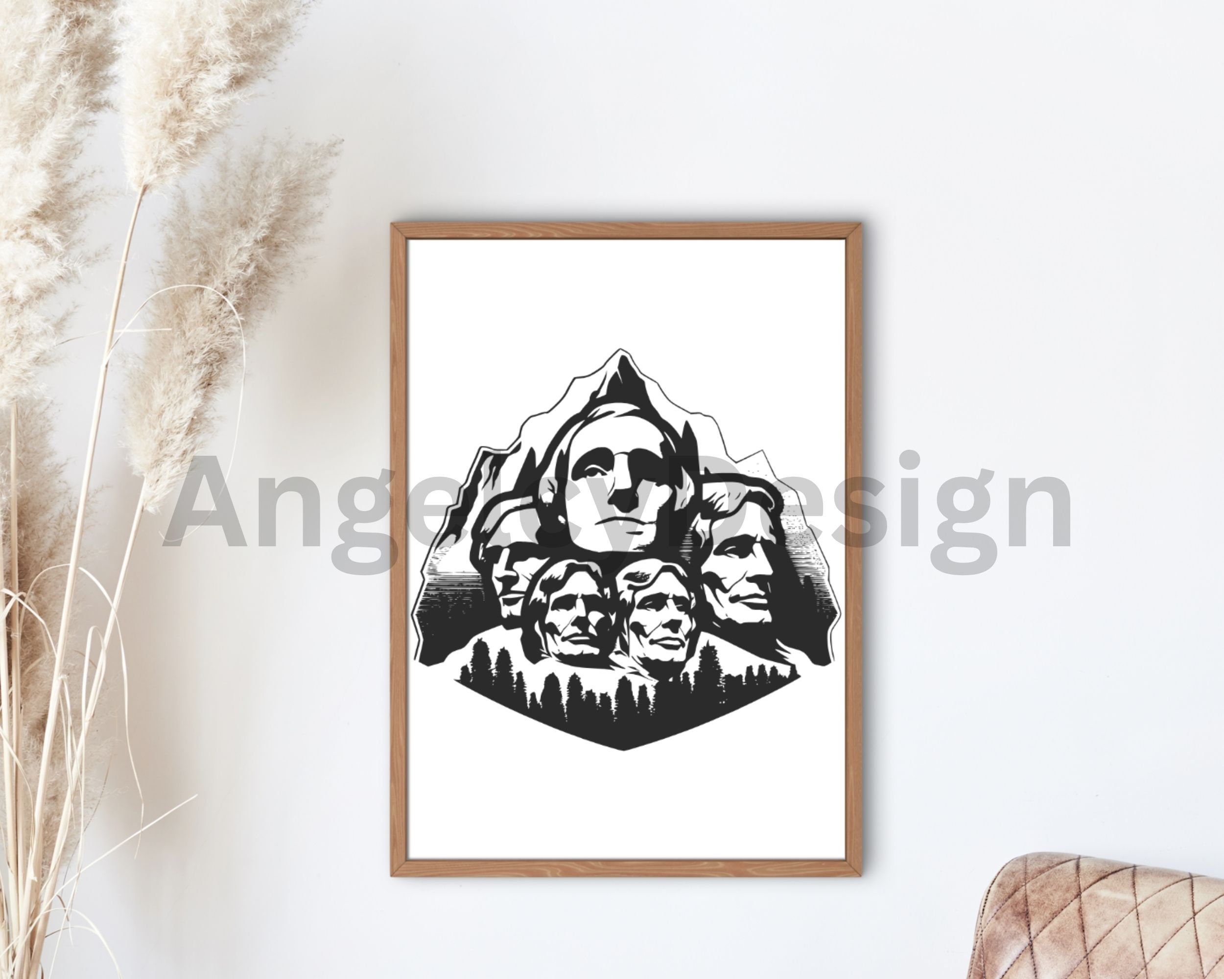 Mount Rushmore SVG Designs, Mount Rushmore Logo, USA Symbols Vector ...