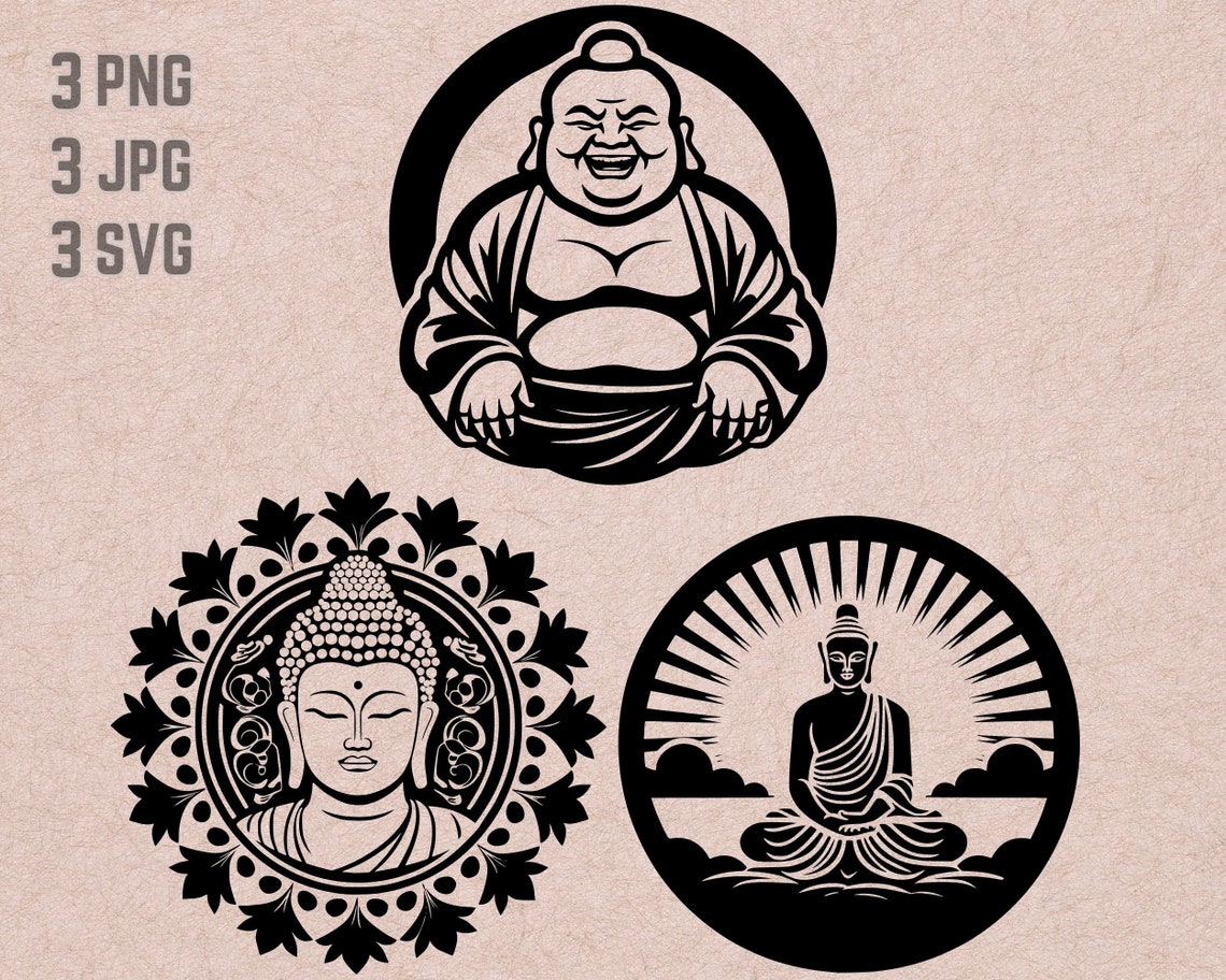Buddha SVG Designs, Buddha Logo, Laughing Buddha Vector, Zen PNG ...