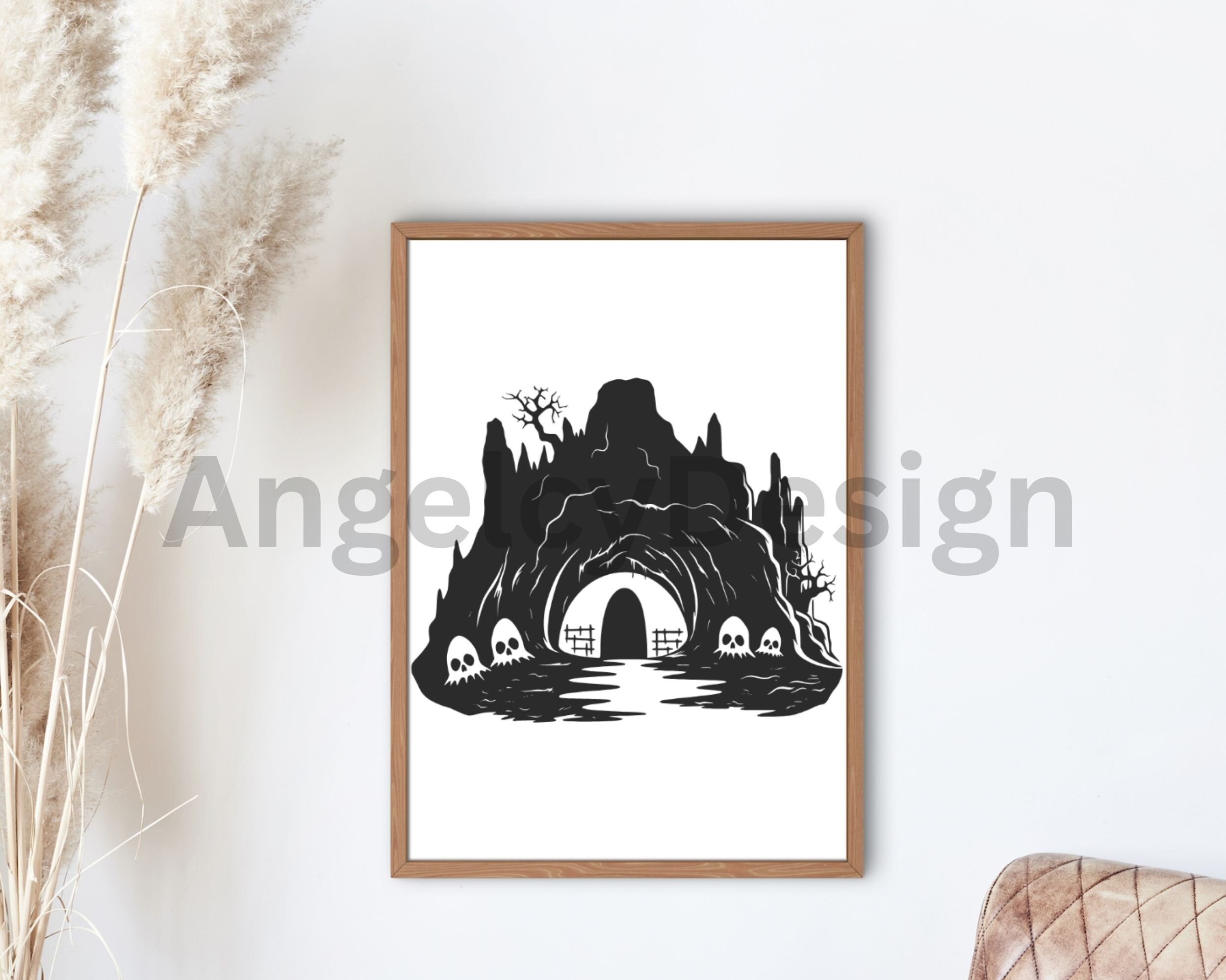 Skull Cave SVG Designs, Cave Logo, Skull Vector, Horror PNG, Skull Cave ...