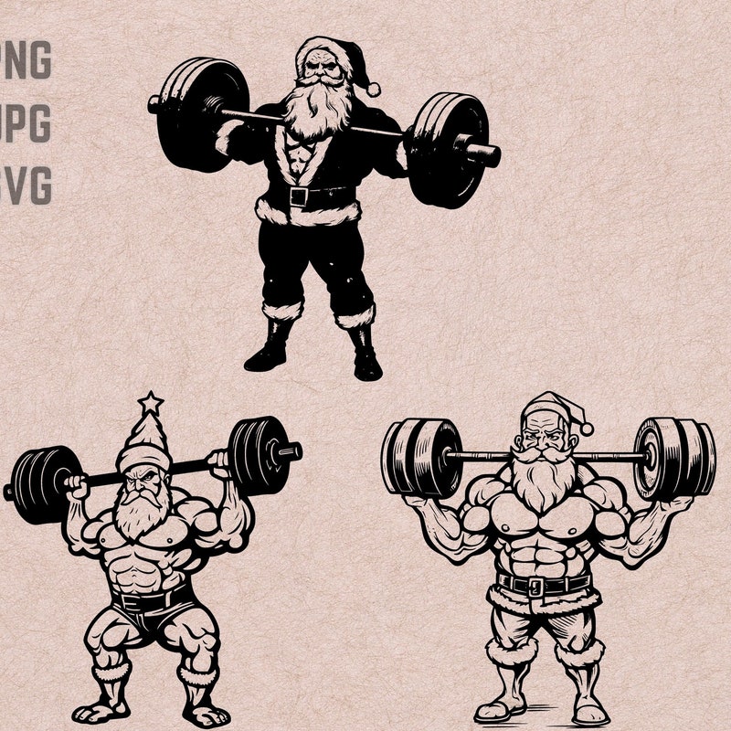 Muscle Santa Claus - Etsy