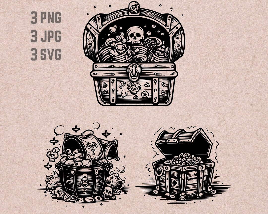 Treasure SVG Designs, Treasure Logo, Treasure Skull Vector, Pirate ...