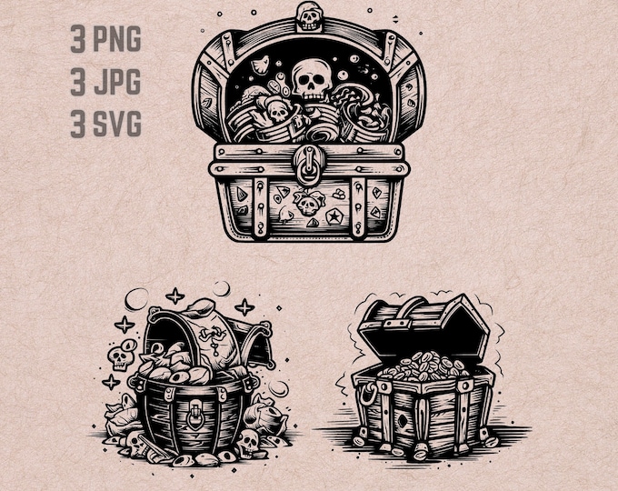 Treasure Chest. 4 Svg. Svg Png Eps Dxf Cut Files. - Etsy Canada