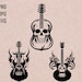 Horror Guitar SVG Designs, Guitar Logo, Guitar Demon Vector, Skull PNG ...