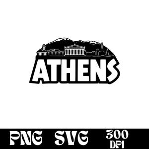 Athens Skyline SVG Design, Athens Logo, Athens Skyline Vector, Skyline ...