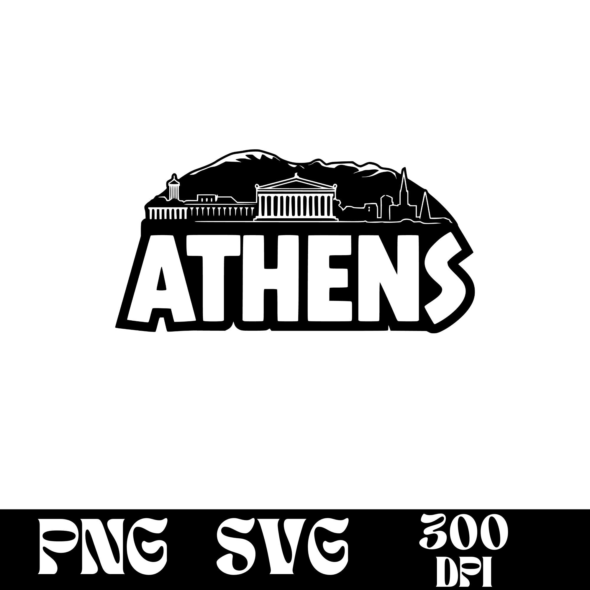 Athens Skyline SVG Design, Athens Logo, Athens Skyline Vector, Skyline ...