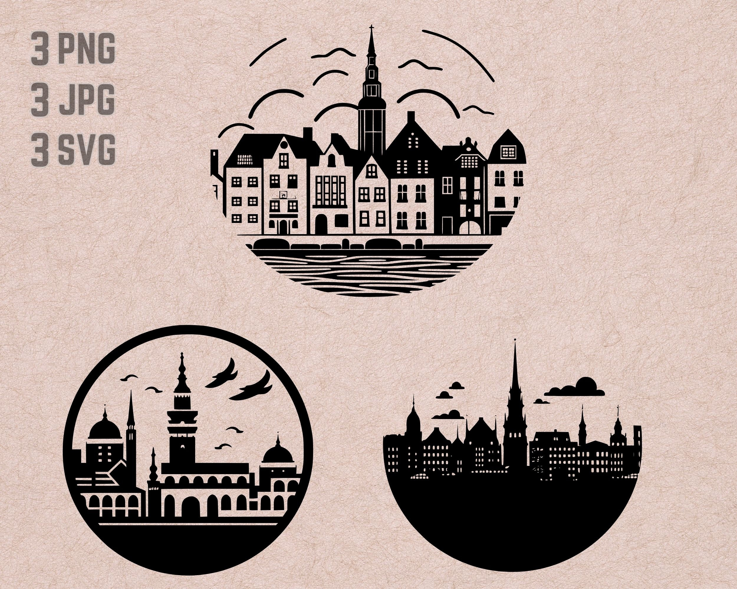 Copenhagen Skyline SVG Designs, Copenhagen Logo, Copenhagen Skyline ...